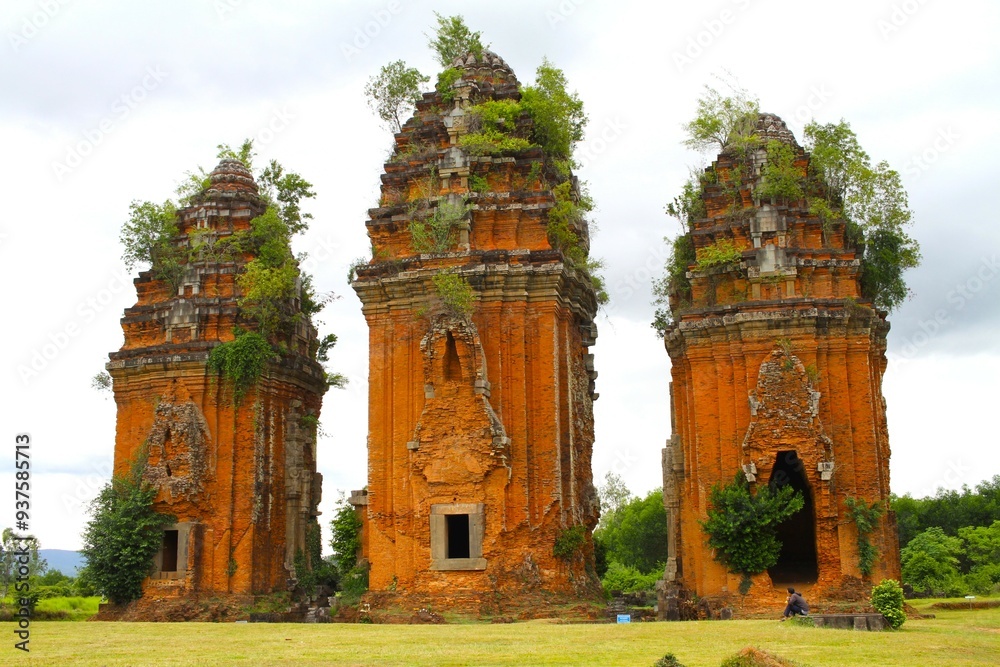 Beautiful Ancient Vietnamese Buildings of Duong Long Towers Stock Photo ...