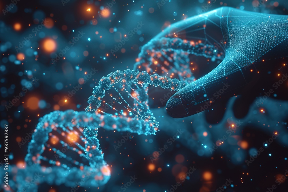 Doctor or scientist using smart visual interface screen,information ...