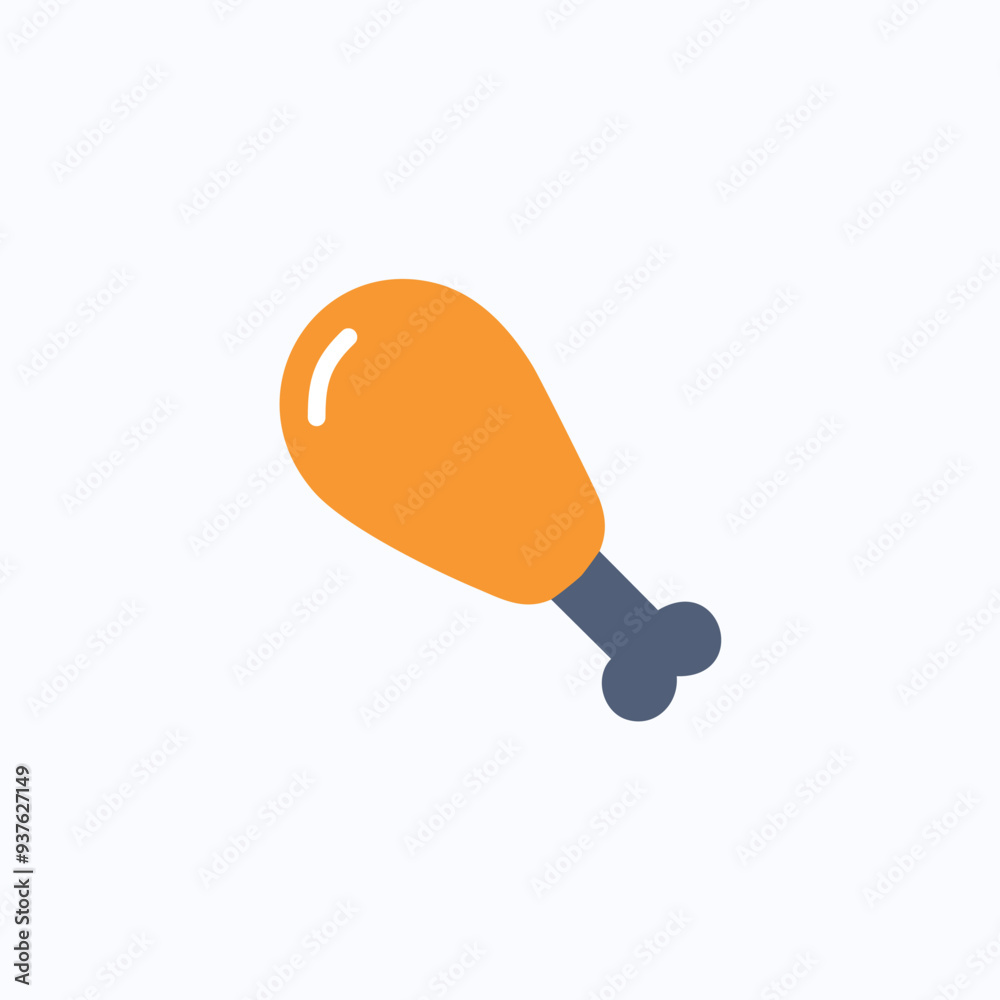 Fried chicken leg icon. A simple vector illustration of a fried chicken ...