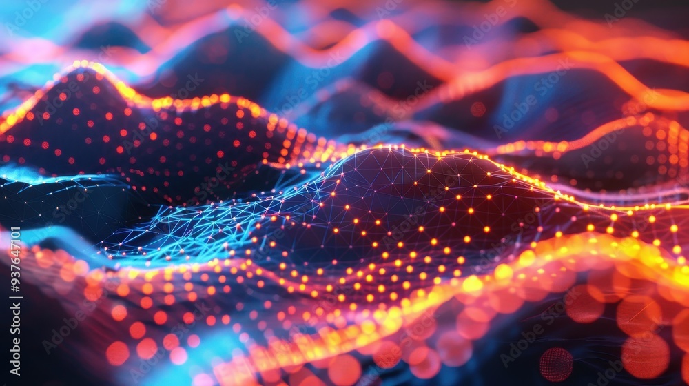 Futuristic Terrain Mapping, advanced digital geology visualization ...