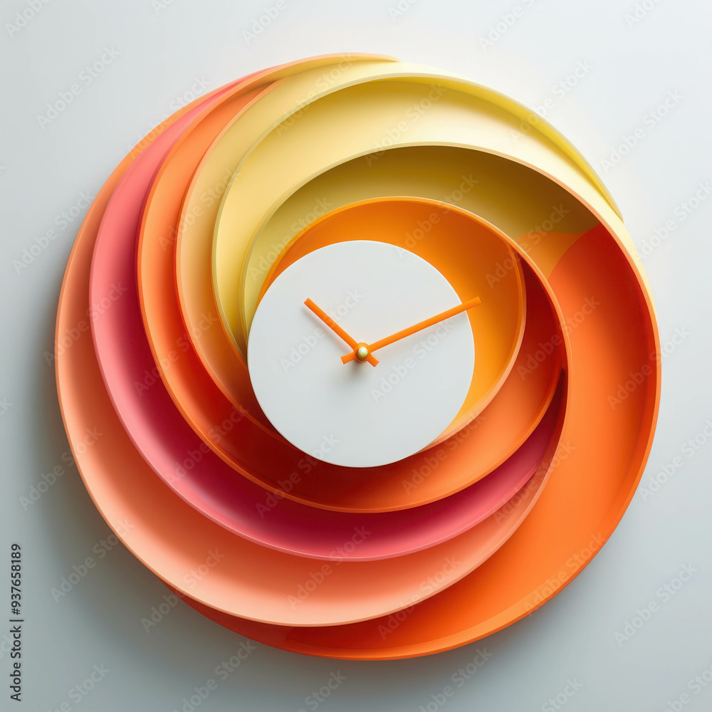 Abstract Spiral Wall Clock: A contemporary and stylish wall clock with ...