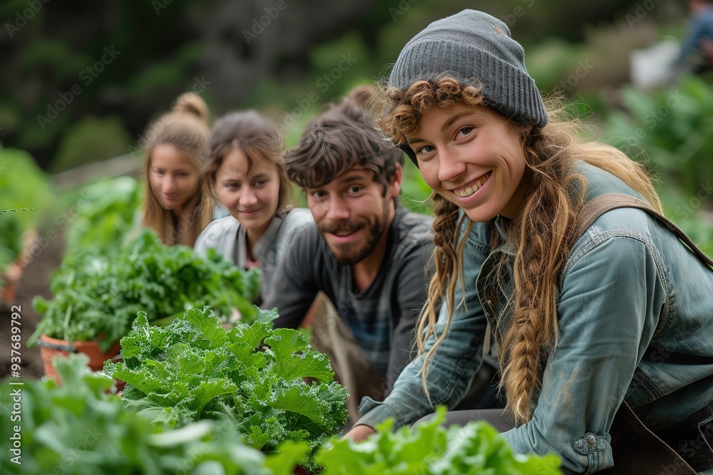 Community Garden Collaboration: A picture of community members tending ...