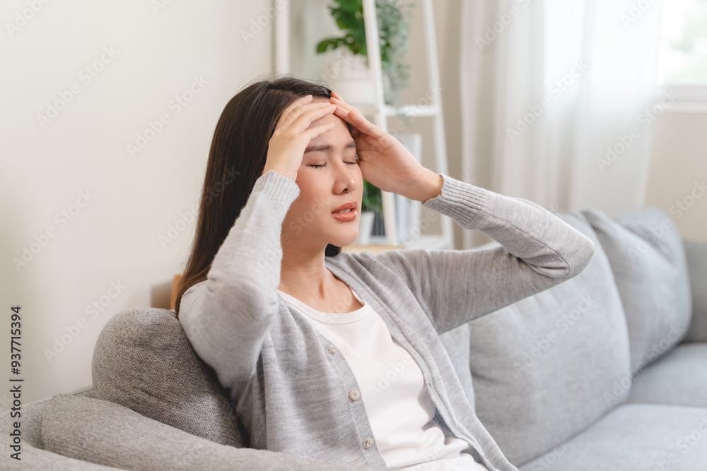 Young Asian females feeling dizzy after standing too fast, have ...