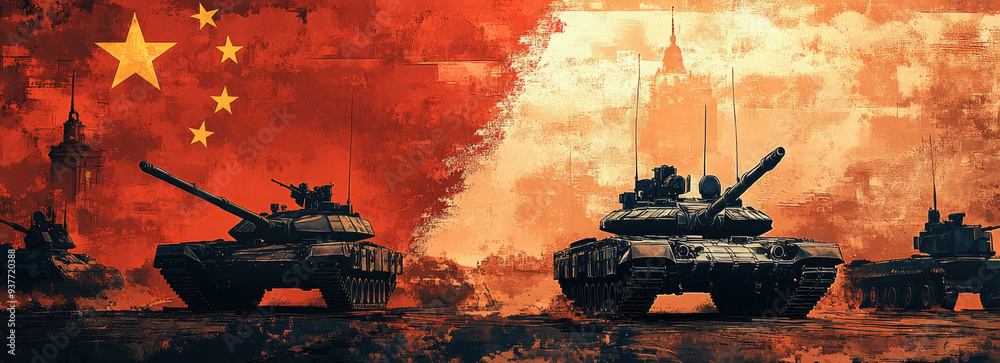 Powerful chinese military tank stands proudly in front of the iconic ...