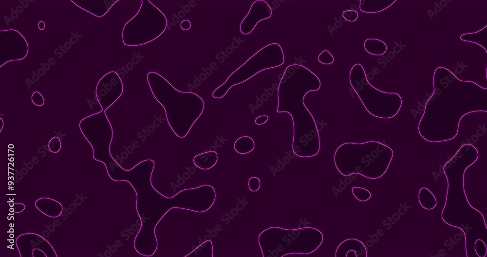 Pink color Topographic Contour Map with Moving Waves on Pink Background ...
