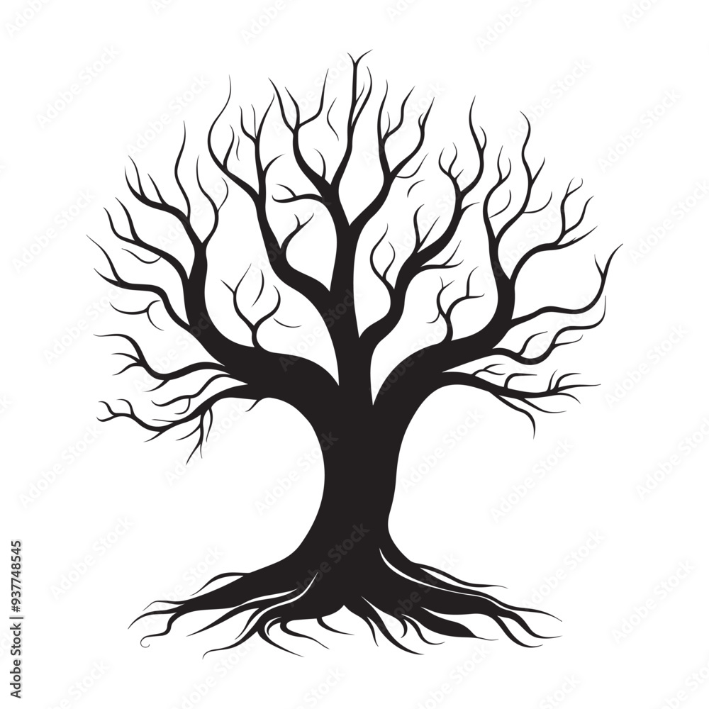 Celtic Tree of Life Clipart, Celtic Tree Silhouette - A Celtic Elm of ...