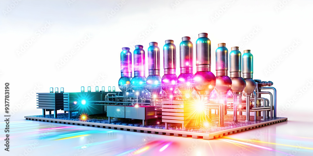 Dynamic Abstract Digital Art Banner: AI-Driven Manufacturing Concept in ...