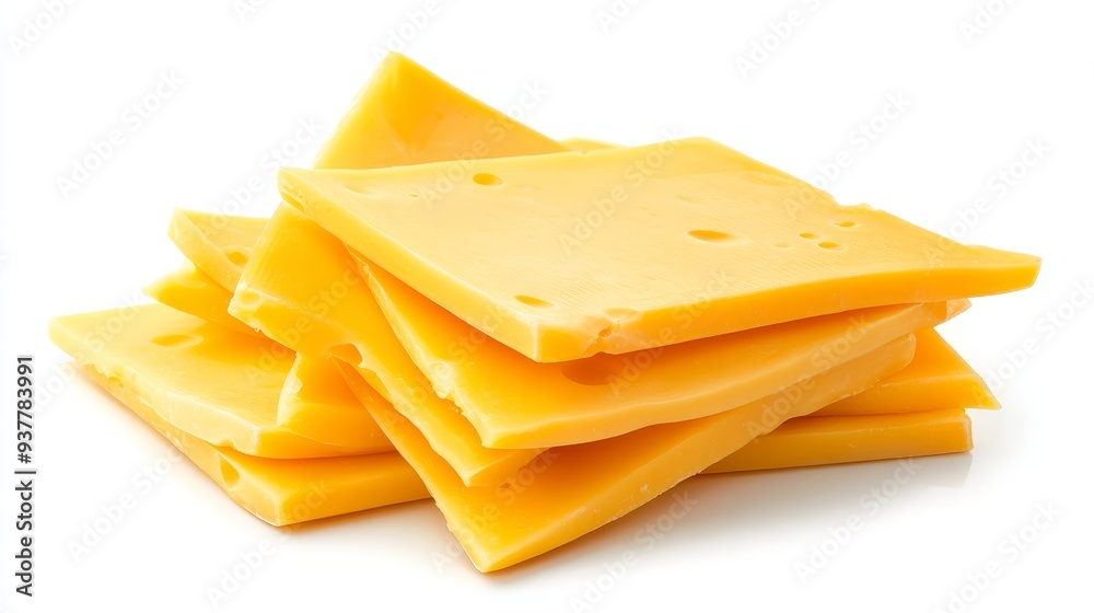 Delicious Stack of Sliced Cheddar Cheese - A stack of cheddar cheese ...