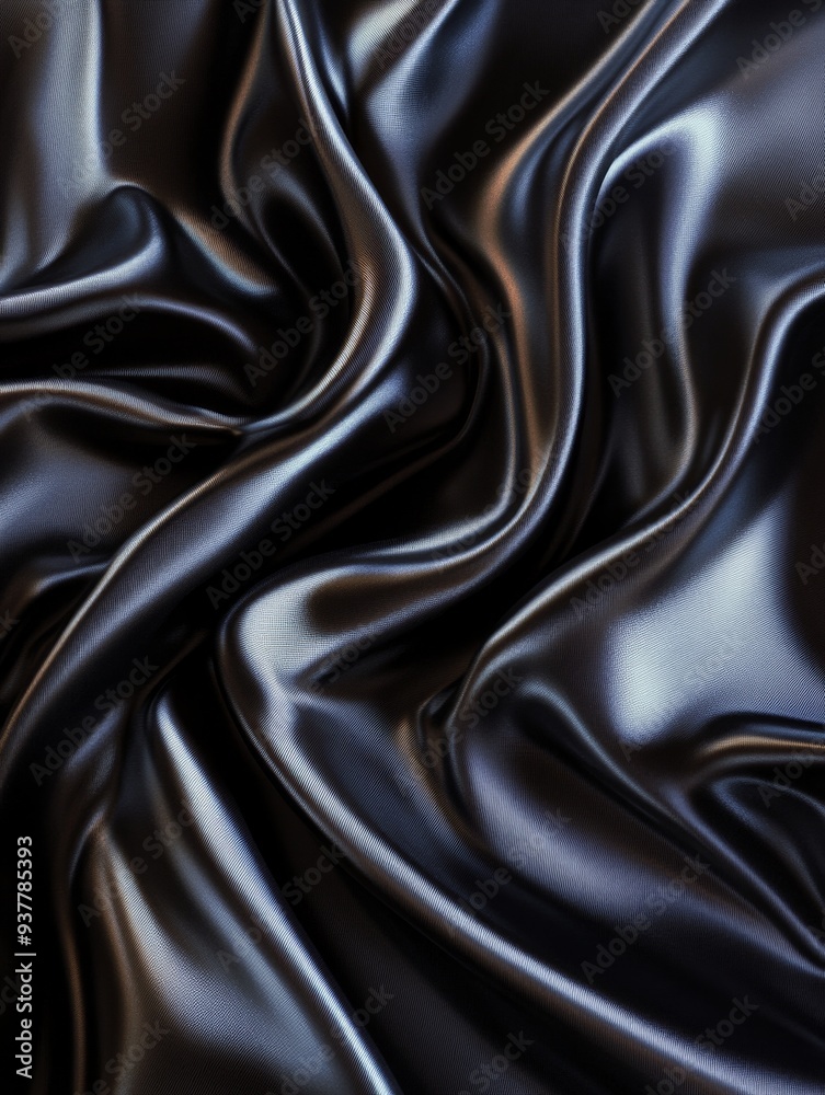 Elegant Black Satin Fabric Texture - Luxury Drape for Design - A smooth ...