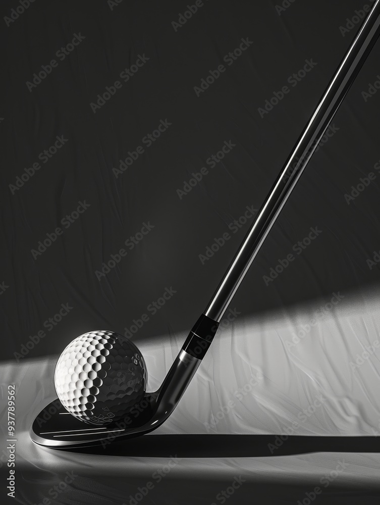 Golf Club and Ball Ready for the Perfect Swing - A golf club rests on a ...