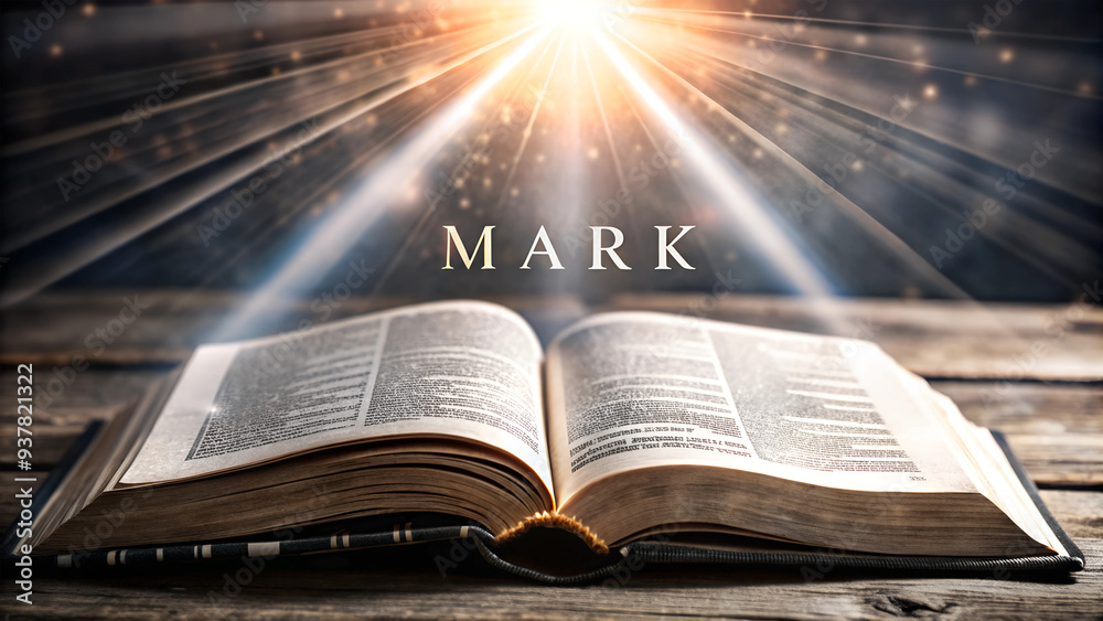 holy bible, book of mark, light on the book, word of god, illustration ...