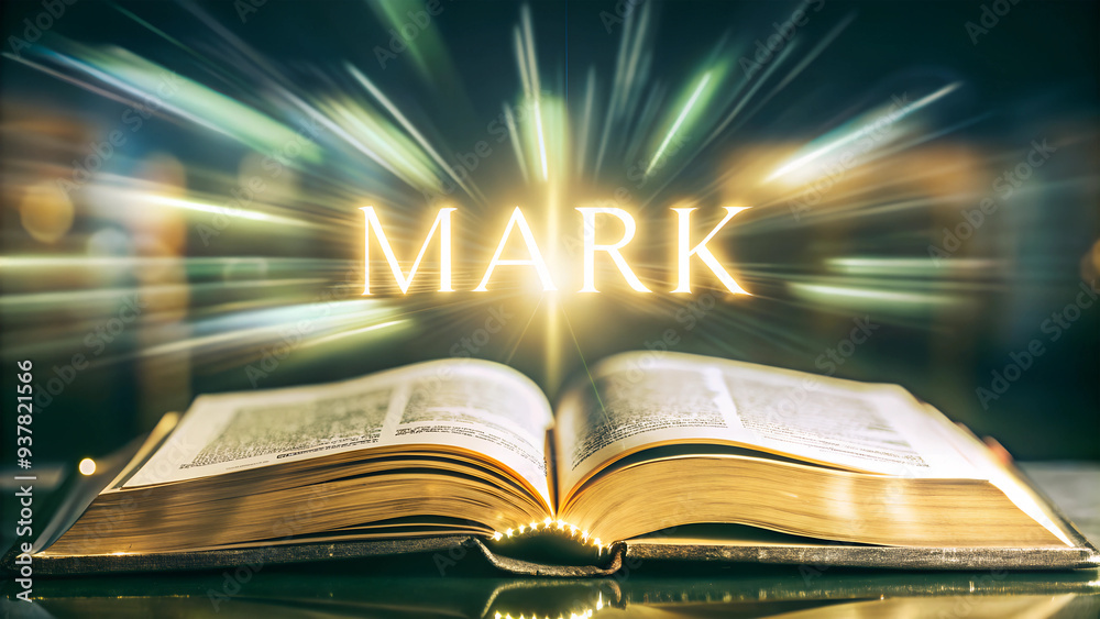 holy bible, book of mark, light on the book, word of god, illustration ...