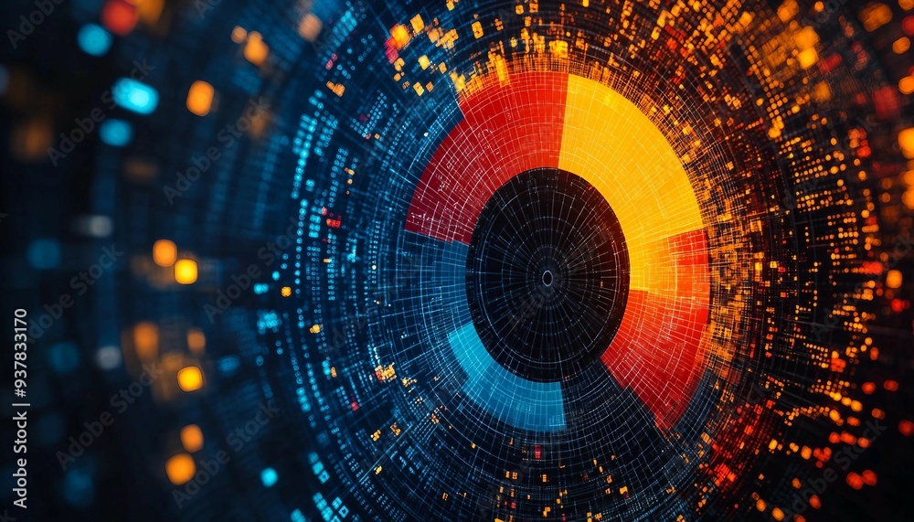 Strategic Portfolio Management Icon with Risk and Return Metrics in a ...