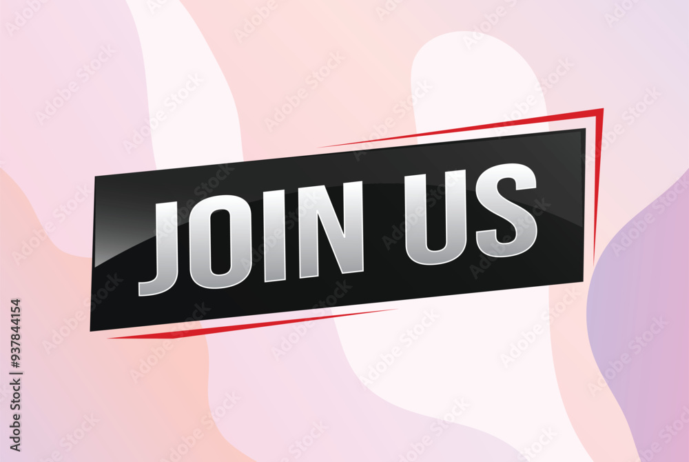 join us word concept vector illustration with modern futuristic 3d ...