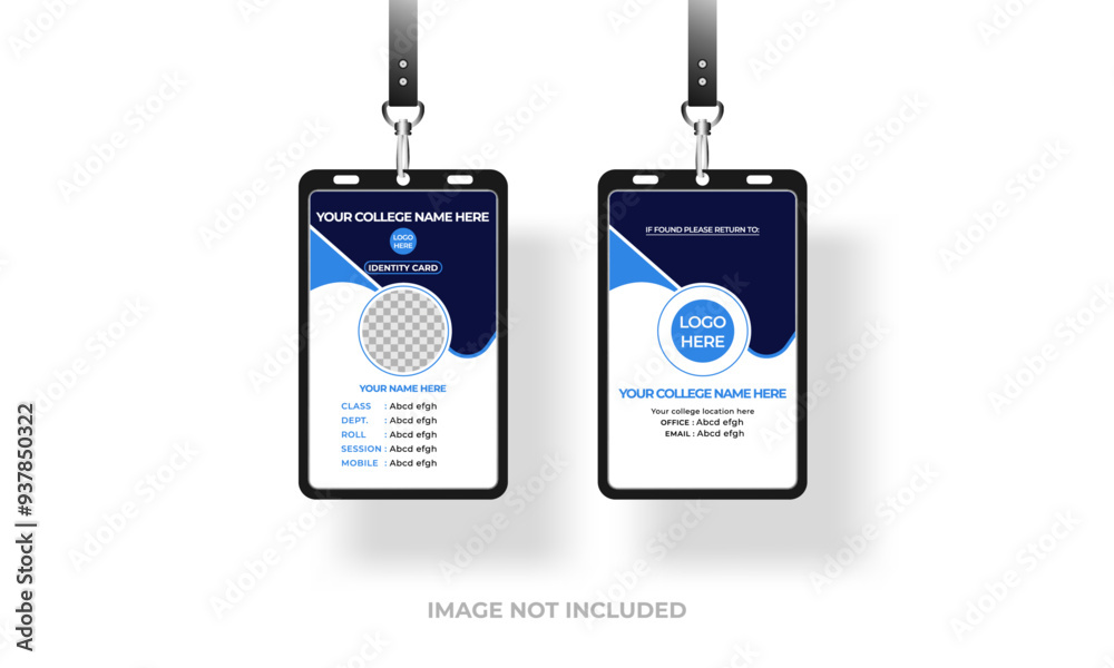 Creative blue color identity card design for business, Ready to print ...