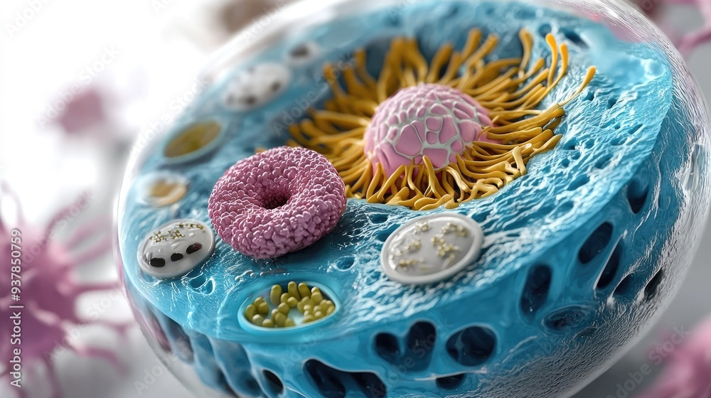 Organizational structure: Cell in section illustrating detailed layout ...