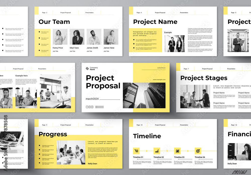 Project Proposal Presentation Layout Stock Template | Adobe Stock