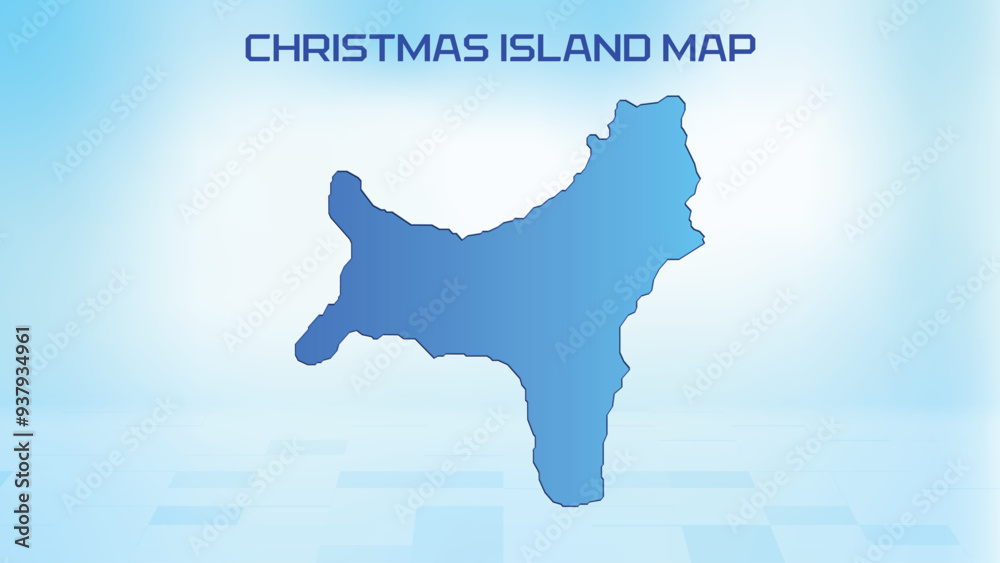 Blue detailed map of Christmas Island with States administrative ...