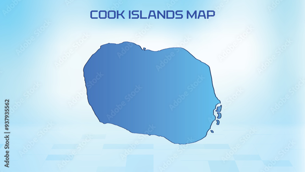 Blue detailed map of Cook Islands with States administrative divisions ...