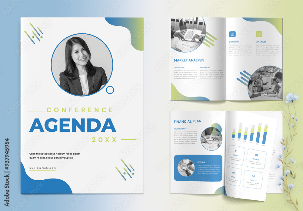 Conference Agenda Layout Design Stock Template | Adobe Stock