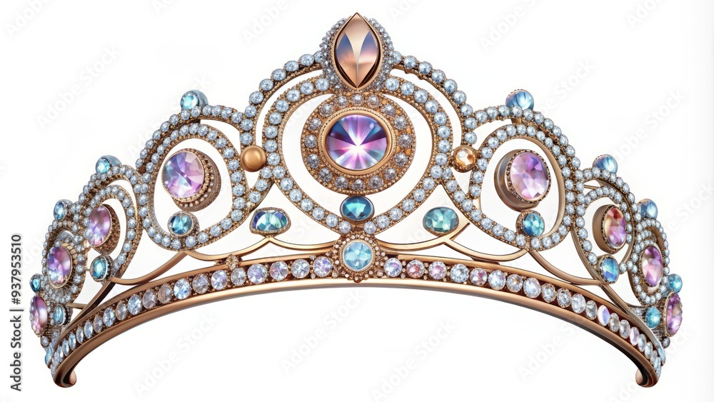Elegant, Sparkling Tiara with Intricate Design and Gems on a ...