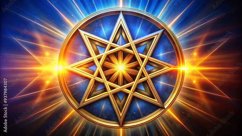 Mystical Seven-Pointed Star Symbol Of Harmony, Balance, And Spiritual ...