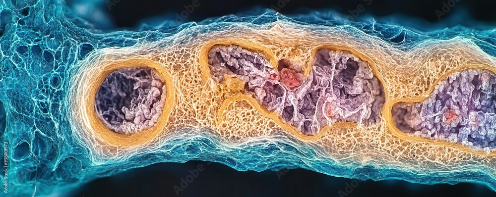 Microscopic view of a cats tissue showing signs of inflammation ...