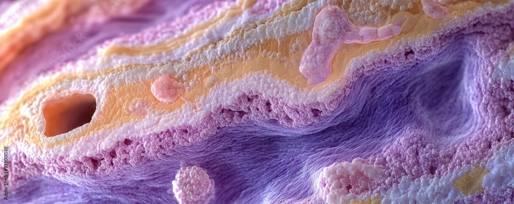 Microscopic view of a cats tissue showing signs of inflammation ...