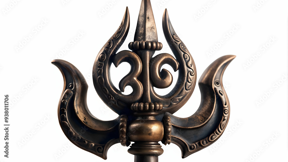 Trishul and Om Symbol concept as Vector illustration of a trishul ...