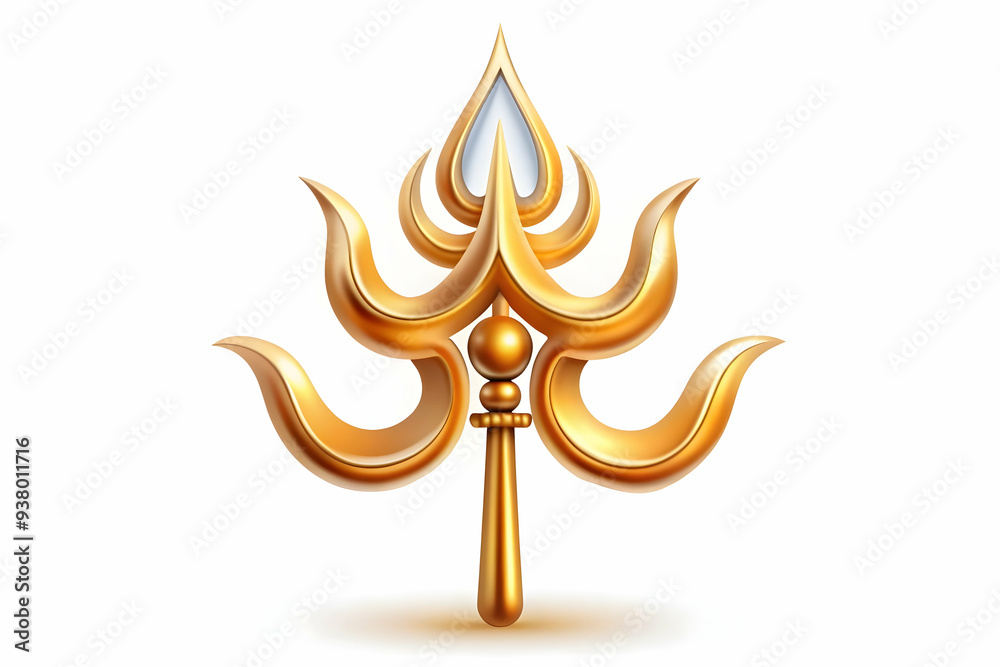 Trishul and Om Symbol concept as Vector illustration of a trishul ...