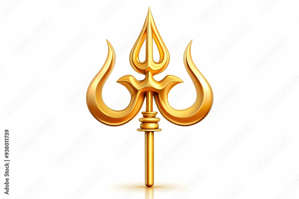 Trishul and Om Symbol concept as Vector illustration of a trishul ...