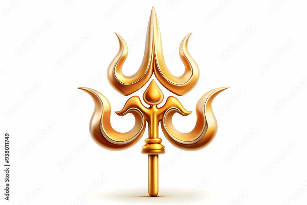 Trishul and Om Symbol concept as Vector illustration of a trishul ...