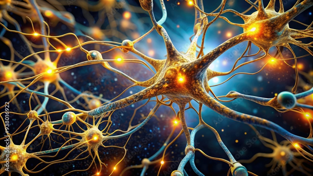 ภาพประกอบสต็อก A delicate tau protein strand unravels, its twisted ...