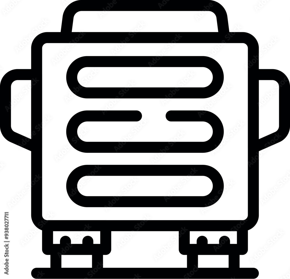 Line drawing of a portable generator supplying electricity during a ...