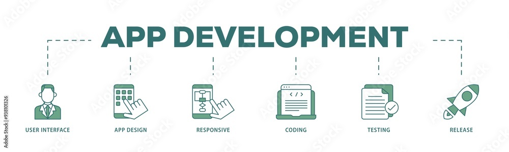 App development icon infographic illustration concept with icon of ...