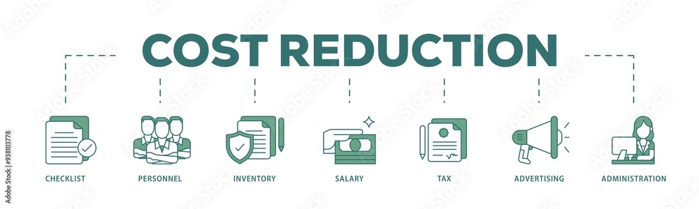 Cost reduction icon infographic illustration concept with icon of ...