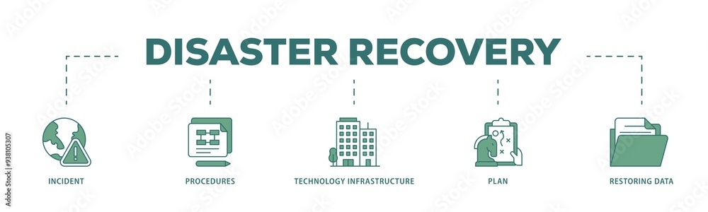 Disaster recovery icon infographic illustration concept with icon of ...