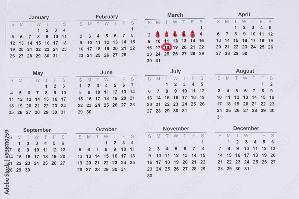 Hand draws red drops on the calendar, then places a red checkmark in a ...