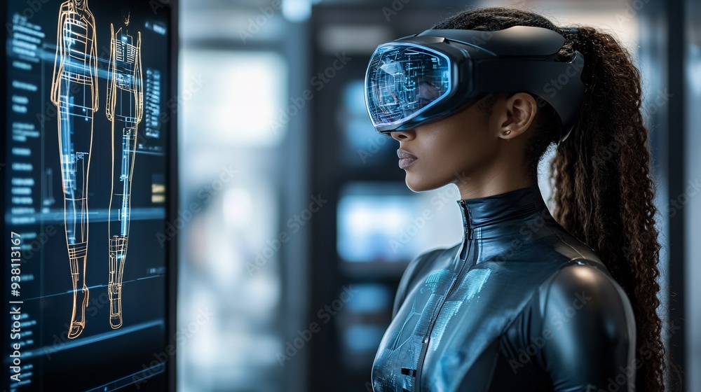 A virtual fashion showroom where a designer uses holographic technology ...