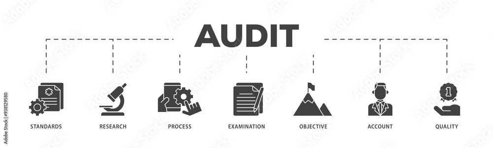 Audit icon infographic illustration concept with icon of standards ...