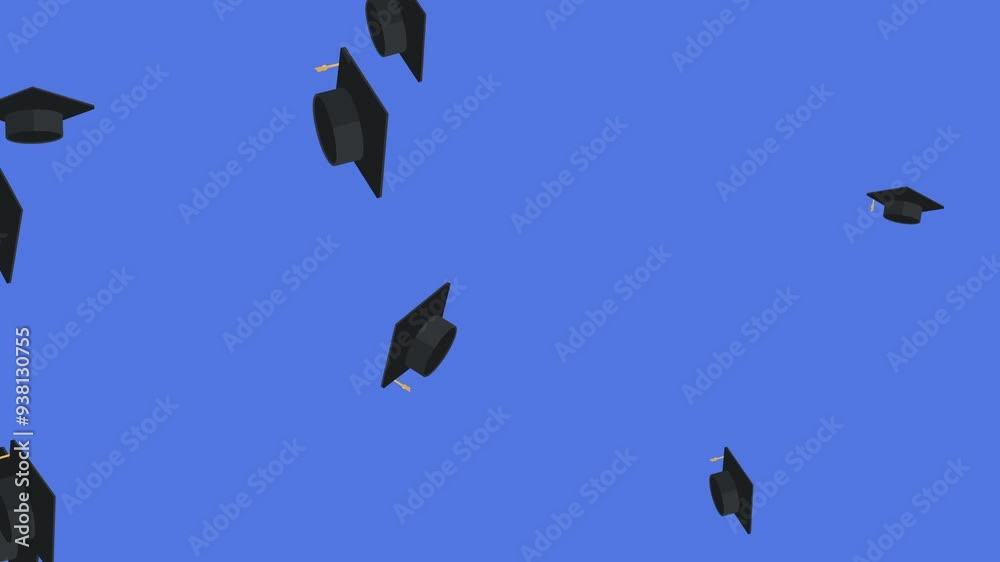 Graduation caps flying down the screen animation. Graduation themed ...