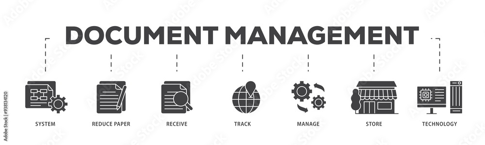 Document management icon infographic illustration concept with icon of ...