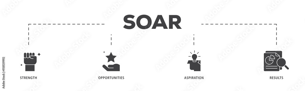 Soar icon infographic illustration concept with icon of results ...