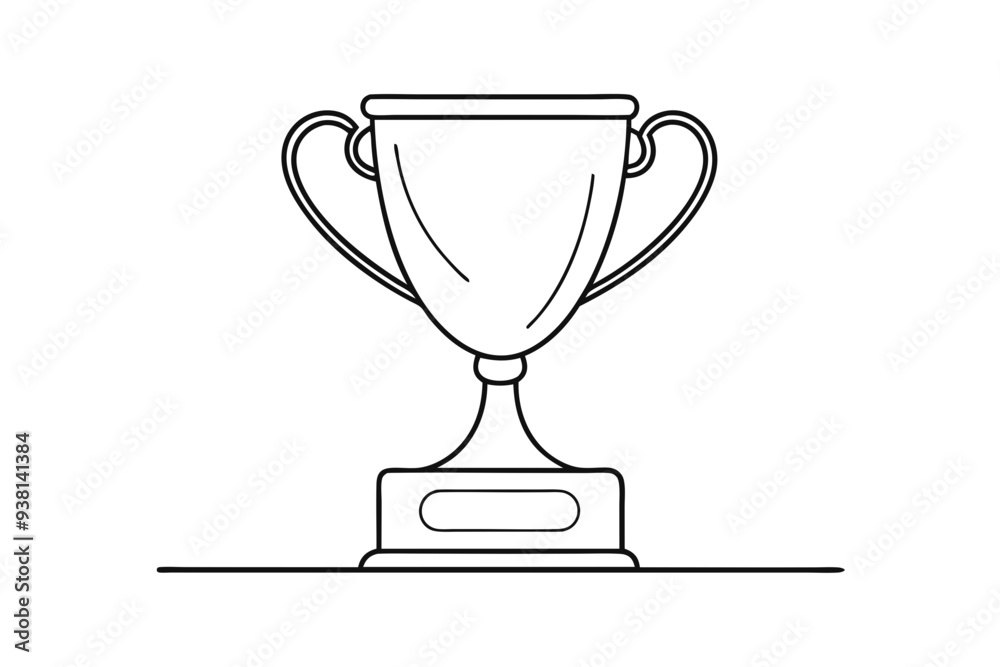 Continuous Single Line Trophy Cup Drawing - Vector Illustration, SVG ...