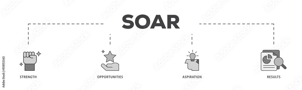 Soar icon infographic illustration concept with icon of results ...