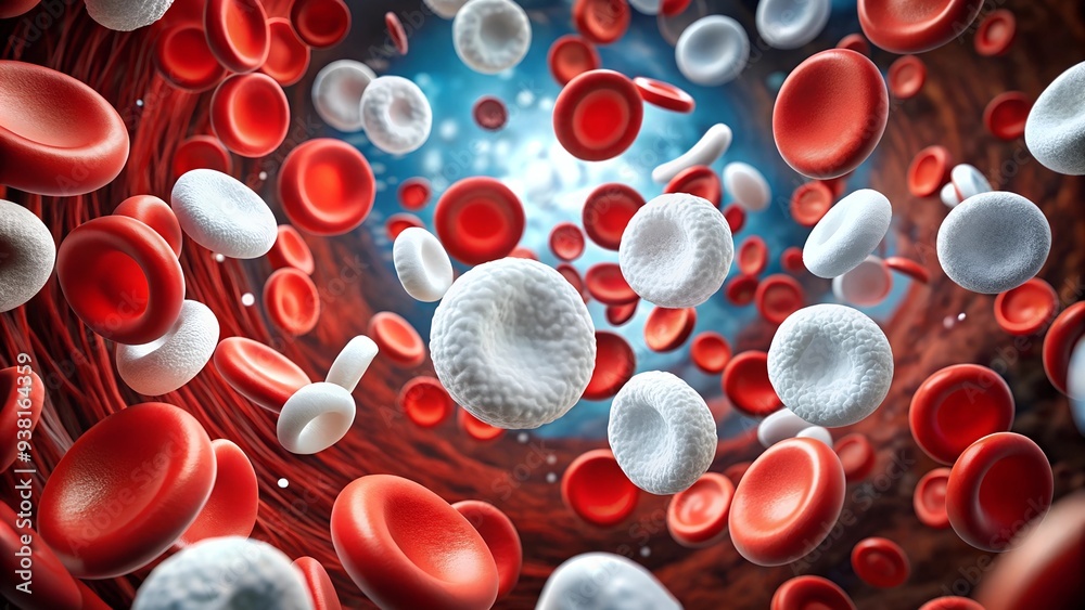 Viral Invasion: A microscopic view of white blood cells battling a ...