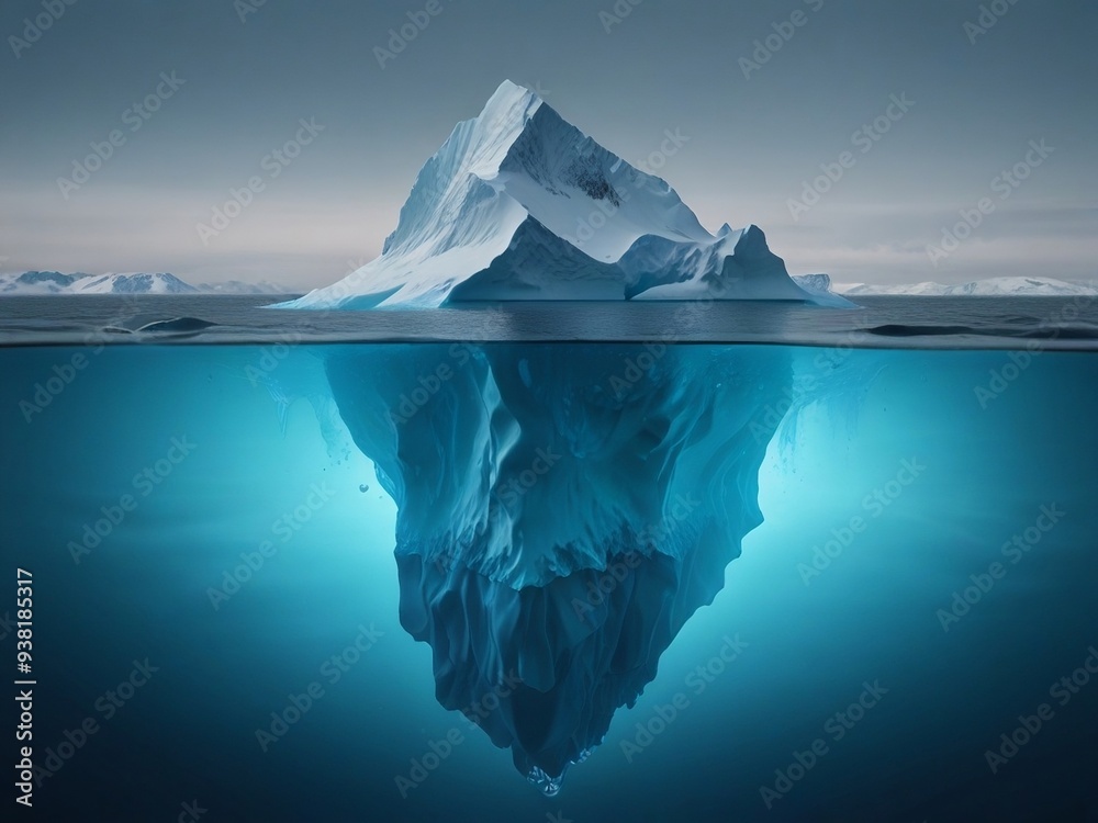 iceberg in polar regions which shows a big hidden potential beneath the ...