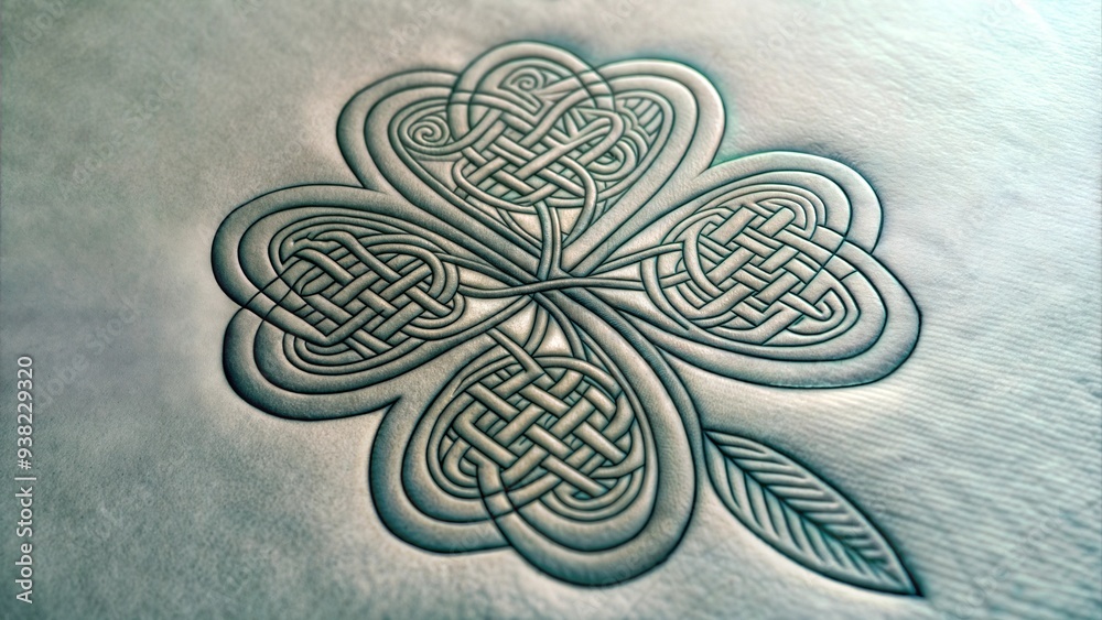 Celtic Knot Four-Leaf Clover with Leaf, Intricate Amulets and Charms ...