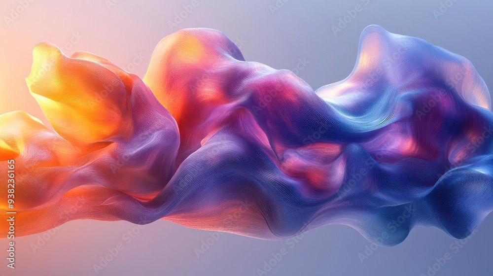 abstract brand identity fluid 3d shapes morphing into logo iridescent ...