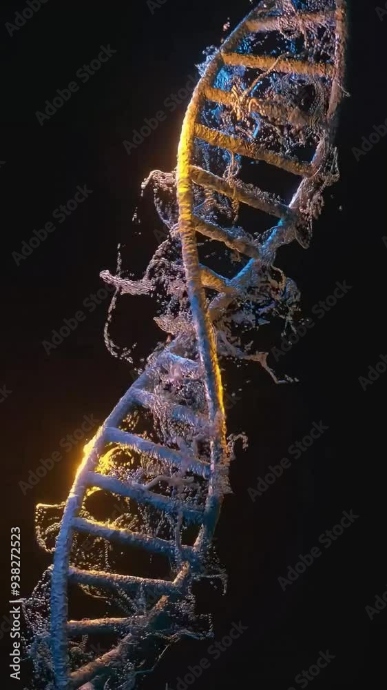 DNA Unveiled: 3D Rendered Helix Under Microscopic Simulation Concept ...